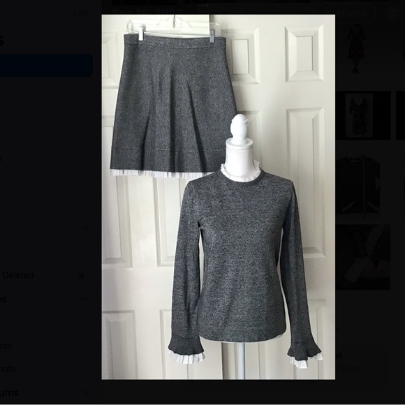 Saks Fifth Avenue | Dresses | Saks Fifth Avenue 2pc Gray White Knit Top ...